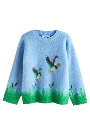 Next Rundhalspullover Angerauter Rundhalspullover (1-tlg)