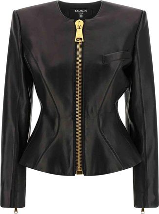 Balmain Blouson En Cuir - Noir