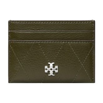 Tory Burch Charlie Quilted Card Case - - Accessories - Damen - Gr&uuml;n - ONE SIZE