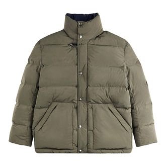 Fay Doudoune courte en popeline givr&eacute;e - Homme - Vestes - Vert - Taille: L