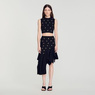 Sandro Top en maille &agrave; studs