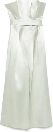 Philosophy di Lorenzo Serafini Femme, Robes, Vert, Taille: 42 FR Robe Midi avec Buste Drap&eacute;