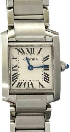 Cartier Montre bracelet Tank Fran&ccedil;aise Pre-owned en acier inoxydable &agrave; quartz - Homme - Pre-owned - Gris - Taille: ONE Size