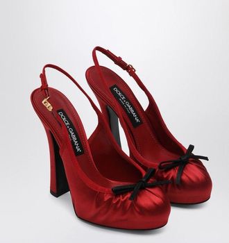Dolce & Gabbana Rote Satin-Pumps