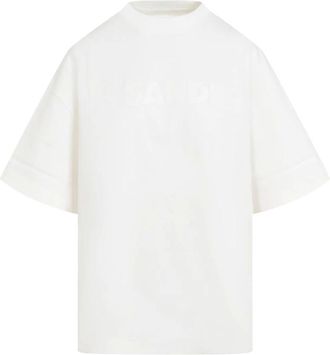 Jil Sander Homme, Tops, Blanc, Taille: L T-shirt oversize en coton