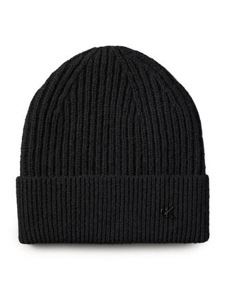 Calvin Klein M&uuml;tze Ck Metal Wool Beanie LV04D8032G Schwarz