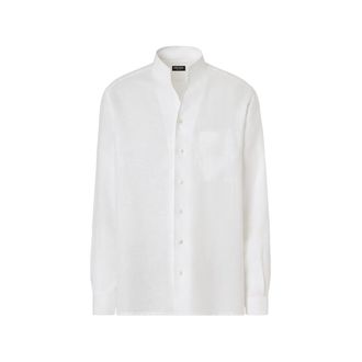 Ermenegildo Zegna Mandarin Collar Oasi Lino Shirt