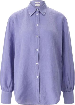 Massimo Alba Femme, Blouses et Chemises, Violet, Taille: 40 FR Chemisier en lin
