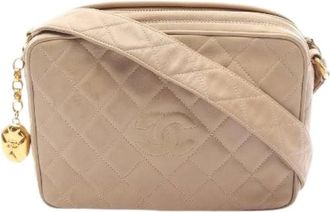 Chanel Sac port&eacute; &eacute;paule matelass&eacute; Coco Mark Diamond Stitch Pre-owned - Femme - Pre-owned - Beige - Taille: ONE Size