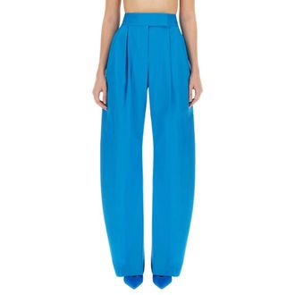 The Attico Femme, Pantalons, Bleu, Taille: 38 FR Pantalon Long Tendance &agrave; Jambes Larges