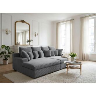 Fun M&ouml;bel Bigsofa Couchgarnitur AROSA Megasofa in Stoff Tilia Grau