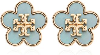 Tory Burch Femme, Accessoires, Bleu, Taille: ONE Size Boucles doreilles avec logo