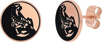 Amor Scorpions by amor Ohrstecker Edelstahl Unisex Damen Herren Ohrschmuck, 1,1 cm, Schwarz, Skorpion, Kommt in Schmuck Geschenk Box, 2040517