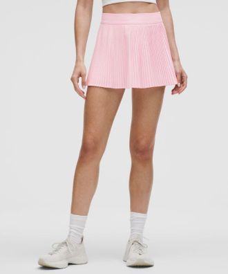 lululemon RePleat High-Rise Pleated Tennis Skirt f&uuml;r Frauen - Gr&ouml;&szlig;e 10 in Pink Organza