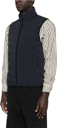 Emporio Armani Homme, Vestes, Bleu, Taille: 3XL Chevron Quilted Down Vest