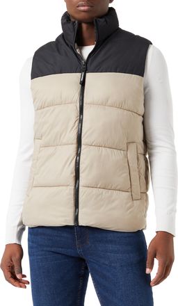 Jack & Jones Jack & Jones Herren JJETOBY Bodywarmer Collar SN Weste, Crockery/Detail:Black Blocking, XL