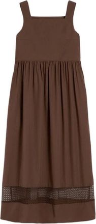 Max Mara Femme, Robes, Brun, Taille: 40 FR Wkdgola Robe sans manches en popeline de coton