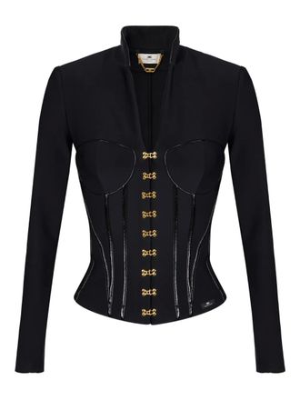 Elisabetta Franchi veste à détail de corset - Noir