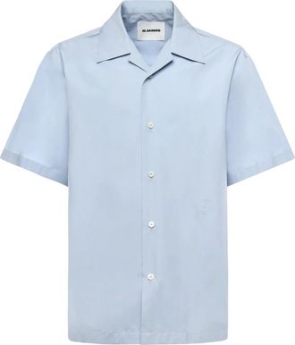 Jil Sander Homme, Chemises, Bleu, Taille: XL Cotton Poplin Shirt