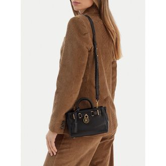 Tommy Hilfiger Handtasche Tommy Hilfiger American Icon Micro Tote Leather AW0AW18167 Schwarz