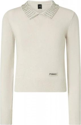 Pinko Pinko, Femme, Pulls, Beige, Taille: 40 FR Pinko - Hauts > Polos