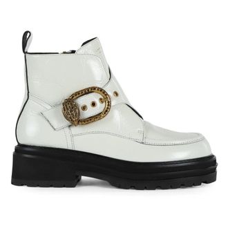 Kurt Geiger Chunky Lederstiefelette mit Reptilien-Effekt - - Shoes - Damen - Wei&szlig; - 37 EU