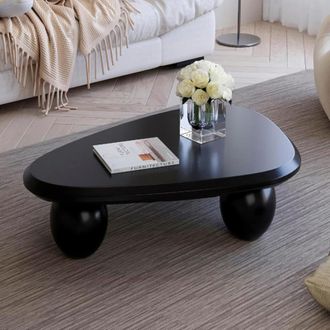 Generic Dreieckiger ovaler Couchtisch mit 3 ellipsenf&ouml;rmigen Beinen, Wolken-Couchtisch, Moderne unregelm&auml;&szlig;ige Couchtische, asymmetrische Couchtische mit S&auml;ule