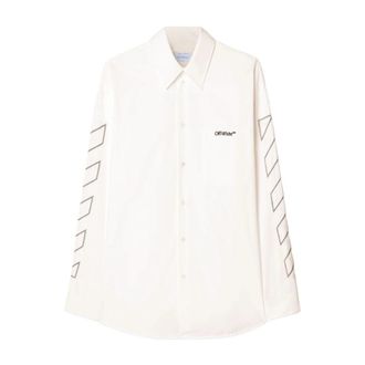 Off-white Diag Outl Popl Over Shirt - - Shirts - Herren - Wei&szlig; - M