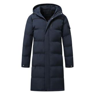 AlltheMen Doudoune Homme Hiver Manteau Parka Longue Veste Matelassée à Capuche Chaud Outwear Coupe-Vent Navy XL