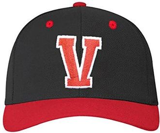 4sold ABC Casquette Snapback Lettre et 23 Chiffres Rouge Noir/Blanc avec Lettres A &agrave; Z, V, Taille unique