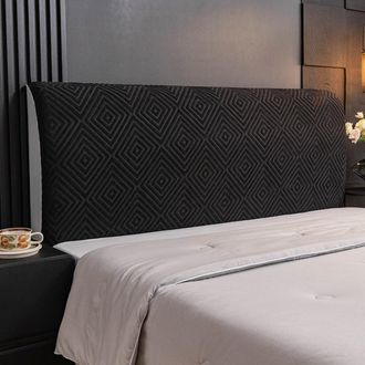 Generic Moderne einfarbige Kopfteil Bezug Queen King Bettkopfteil Bezug Staubschutzh&uuml;lle f&uuml;r Schlafzimmerdekoration Schwarz California King: 170-190 cm / 63-7