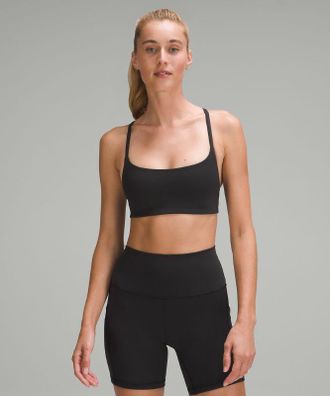 lululemon Wunder Train BH mit Racerback-Tr&auml;gern Leichter Halt A/B-Cups f&uuml;r Frauen - Gr&ouml;&szlig;e 10 in Black