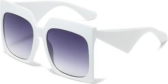 Generic Lunettes De Soleil Carr&eacute;es &Agrave; Monture Large For Hommes Et Femmes, Id&eacute;ales For Les Vacances En Plein Air(White)