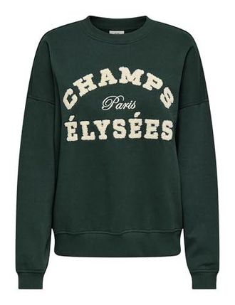 Jacqueline de Yong JdY Jdymesa Mesa L/S O-Neck EMB Sweat JRS Noos, Vert pin, S Femme