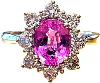 Bespoke Madagascan Sapphire And Diamond Ring Pink