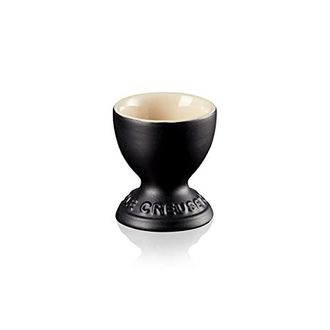 LE CREUSET Le Creuset Steinzeug Eierbecher mit Stand-Fuß, 9 g, 5.3 x 5.3 x 5.9 cm, Schwarz matt, 71702000000099