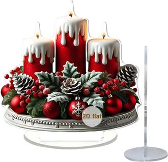 Generico Flache Weihnachtsdekoration: festliche Dekoration aus Acryl f&uuml;r Tisch, Tischdekoration f&uuml;r Partys f&uuml;r die Fensterbank des Regals im Kamin | Beschreibu