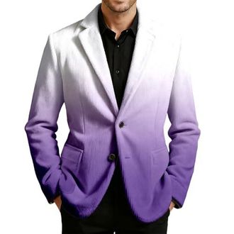Generic Veste de costume en velours c&ocirc;tel&eacute; pour homme - Coupe ajust&eacute;e - &Eacute;l&eacute;gante veste de loisirs - Pour carnaval, f&ecirc;te, mariage - Vintage - Deux boutons, 023