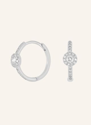 Leaf Creolen Pave Ii Aus 14 Karat Wei&szlig;gold Mit Diamanten silber