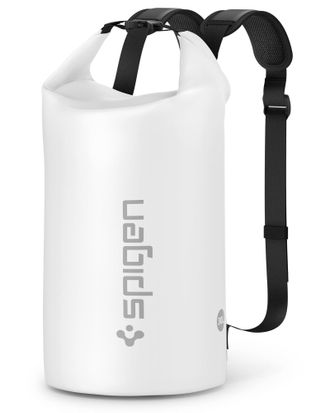 Spigen Dry Bag 30L [Aqua Shield] wasserdichte Tasche & wasserfester Rucksack f&uuml;r Strand, Schwimmen, Camping, Kajakfahren, Bootfahren - Snow White