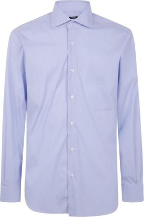 Barba Homme, Chemises, Bleu, Taille: XL Chemise en Popeline Stretch