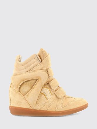 Isabel Marant Baskets montantes compens&eacute;es Bekett en cuir de veau su&eacute;d&eacute;