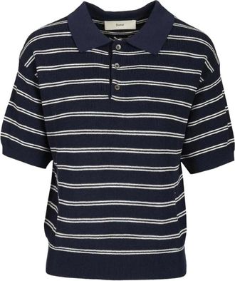 Dunst Femme, Pulls, Bleu, Taille: 38 FR Polo en maille ray&eacute;e
