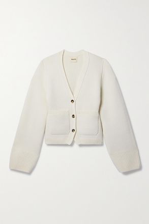 Khaite Cardigan En Cachemire Scarlet - Cr&egrave;me