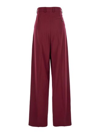 Stella McCartney Wool Trousers - Burgundy