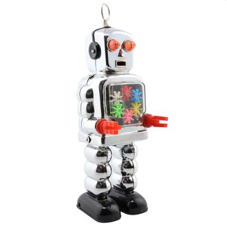 Freak Scene Roboter - High Wheel Robot - Silber - Blechroboter - Retro Blechspielzeug
