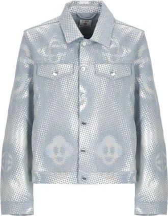 Casablanca Homme, Vestes, Multicolore, Taille: M Veste en jean &agrave; monogramme nacr&eacute;