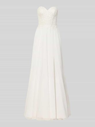 Luxuar Regular Fit Brautkleid mit floralem Spitzenbesatz