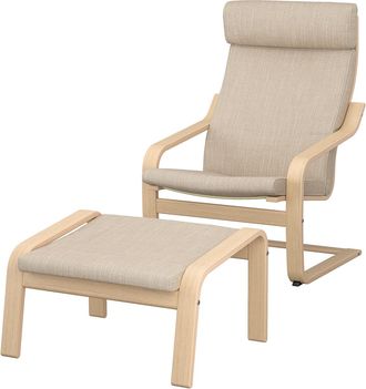 IKEA POÄNG Sessel und Hocker