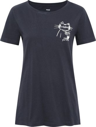 Mavi Damen CAT Printed Graphic T-Shirt T-Shirt, Phantom, XL